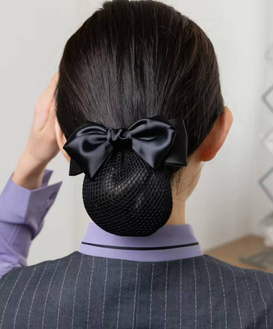 Hairnet ribbon wtihnet office work restaurant clip with net ribbon ...