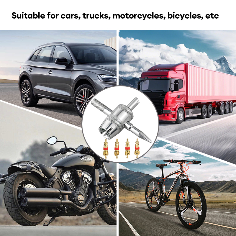 Tire Valve Core Tool Kit 5PCS Car Bike Tyre Tire Valve Repair Remover ...