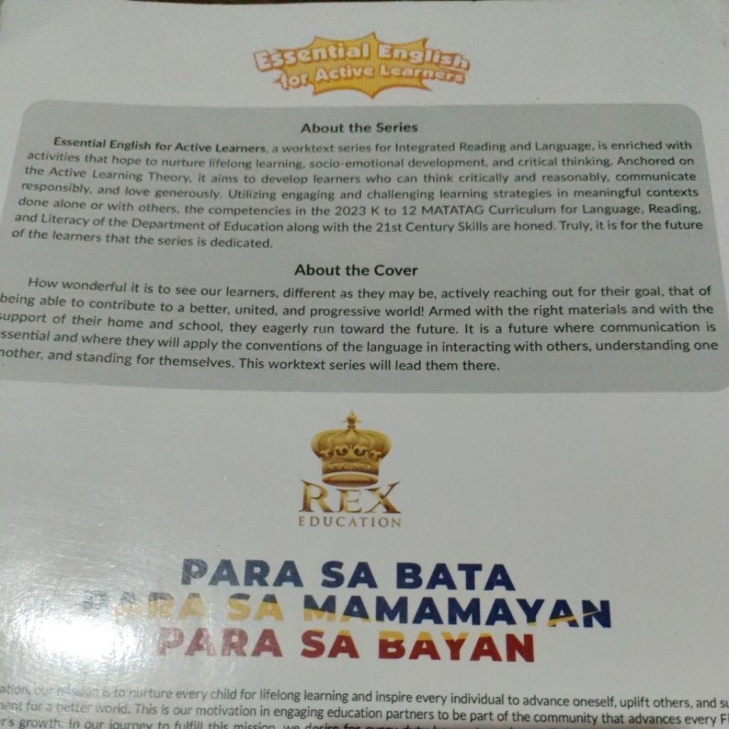 slightly Defective MATATAG Edition Books Essential English Language for ...