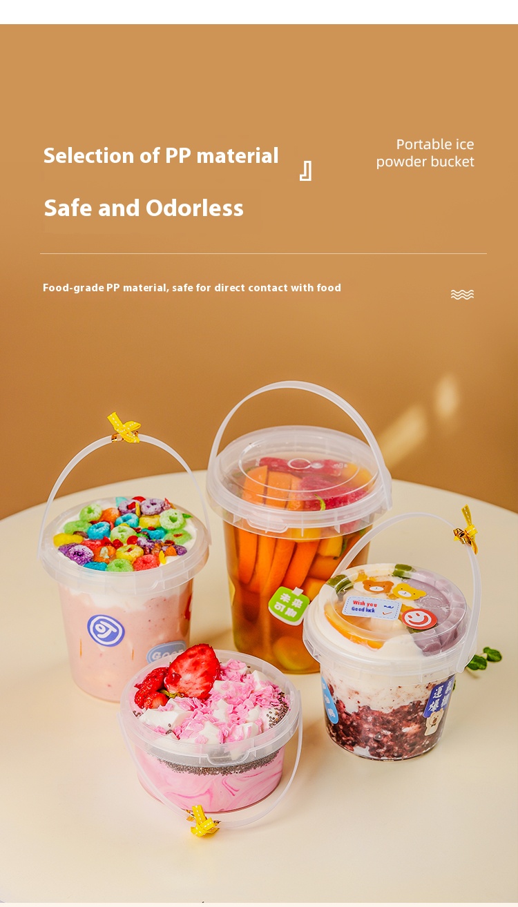 500-2000ML Multipurpose Clear Plastic Bucket Transparent With Seal ...