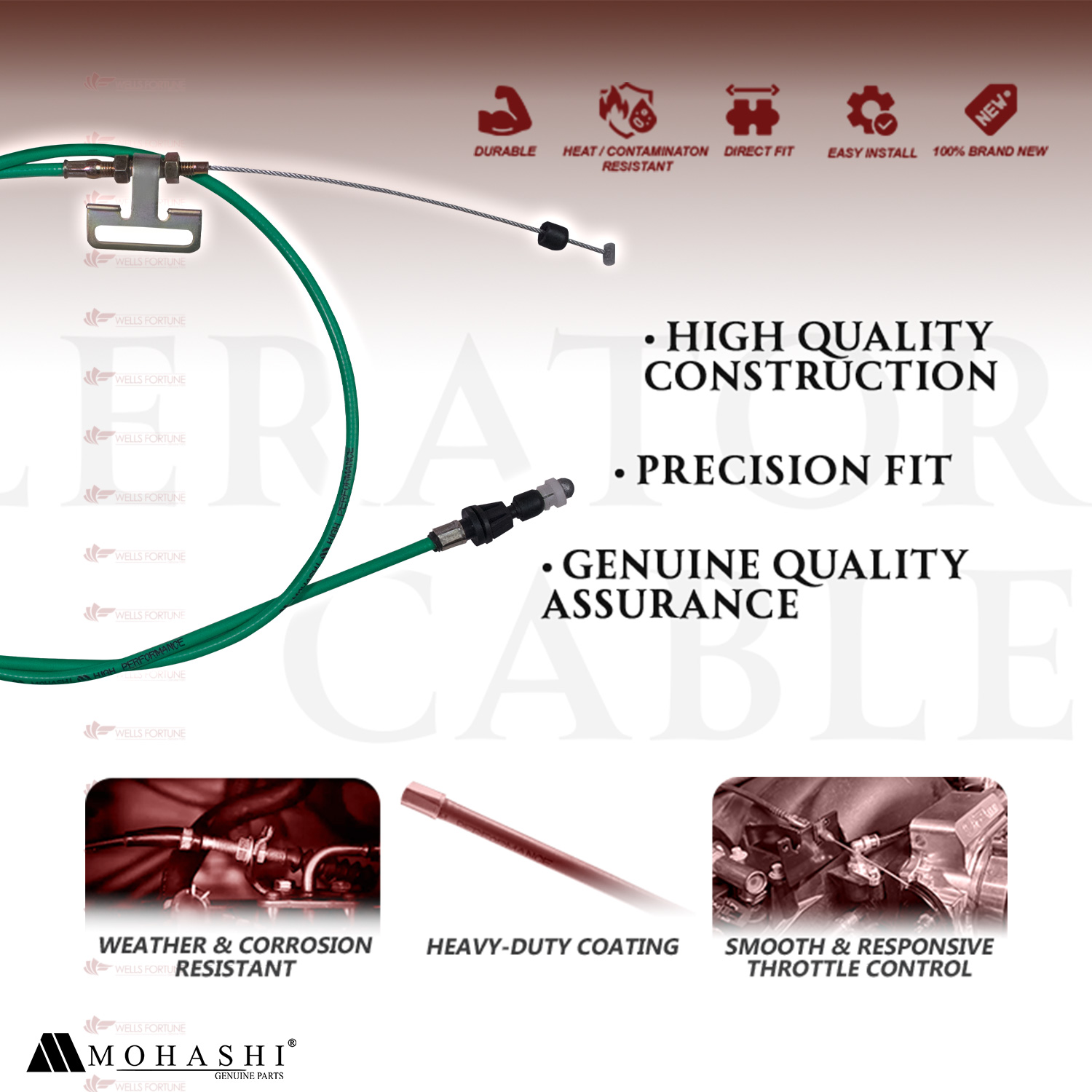 ISUZU 4BC2 ACCELERATOR CABLE WITH PLASTIC MOHASHI MACI-2320 (1PC ...