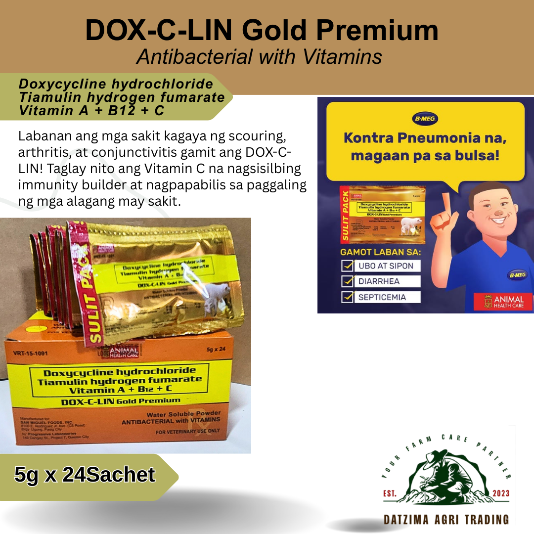 DOX-C-LIN Gold Premium Antibacterial with Vitamins Water Soluble Powder ...