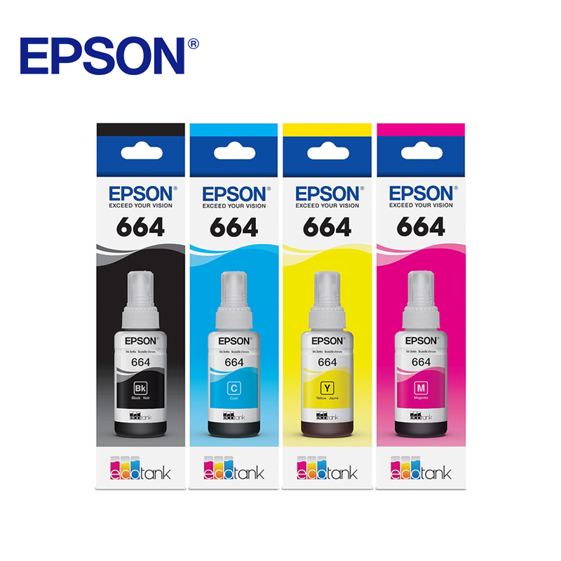 Epson 664 inks 100% Original for L380/L382/L385/L386/L395/L455/L456 ...