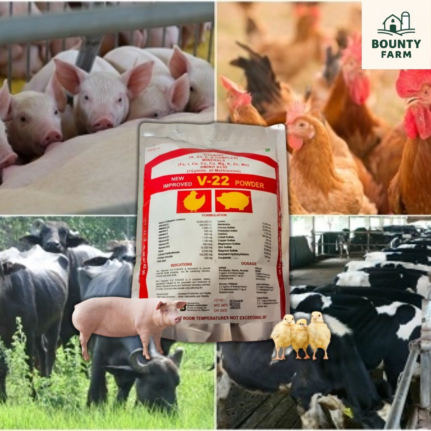 V22 Powder Vitamins and Minerals for Livestock Bone Strength and ...
