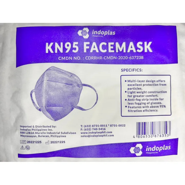 (piece) KN95 Disposable (INDOPLAS) Face Mask 1s, Sold Per Piece ...