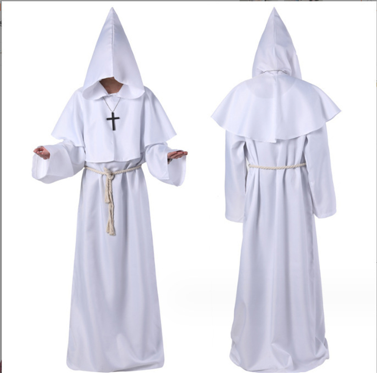 Hooded Medieval Friar Robe Costume For Halloween Cosplay Events Theme ...