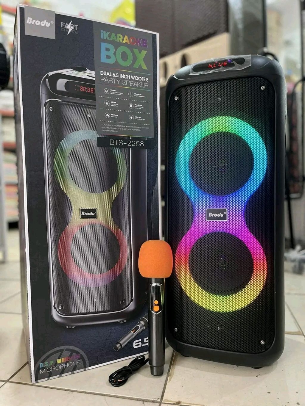 BRODU BTS - 2258 ORIGINAL BLUETOOTH SPEAKER KARAOKE DIGITAL WIRELESS MICROPHONE | Shopee Philippines