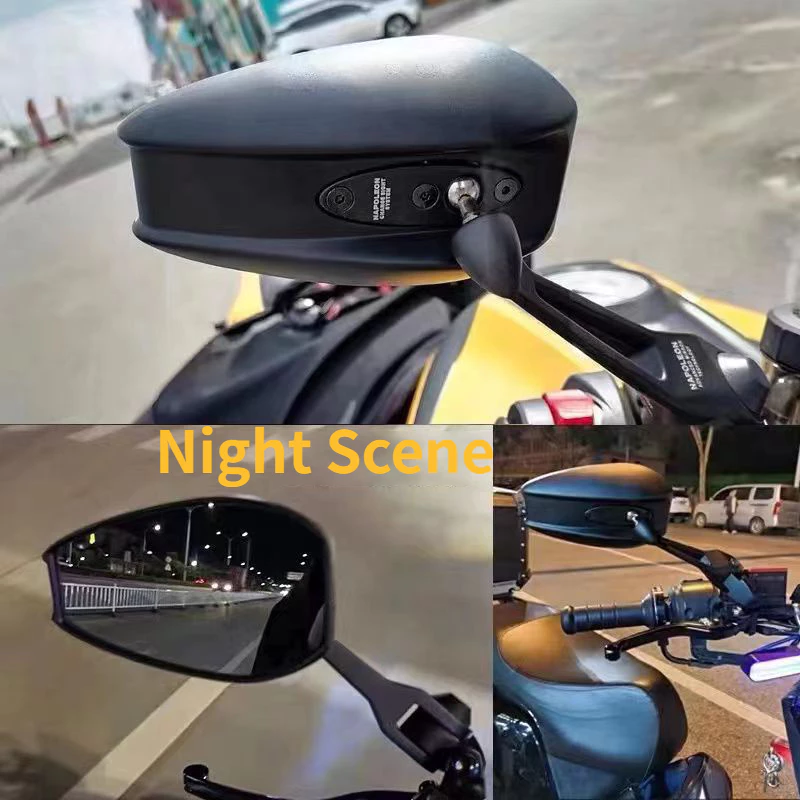 Universal Motorcycle Side Mirror Street King Anti-glare Adjustable Blue ...