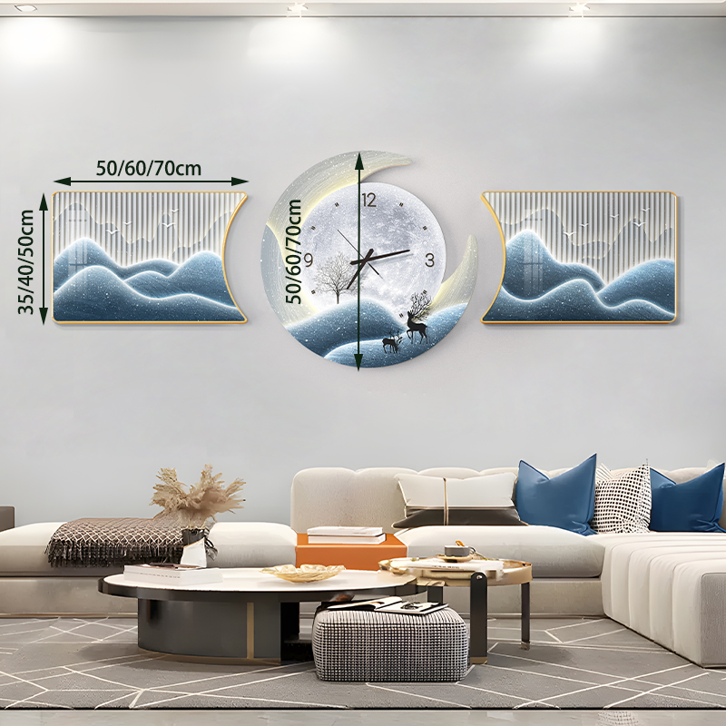 Clock mural wall clock living room decoration wall design home décor ...