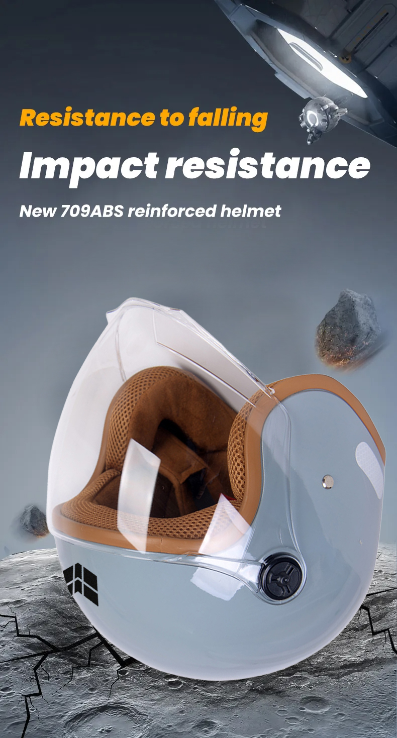 AENXRD 964 Motorcycle helmet with Icc Sticker Retro Classic Motorcycle ...