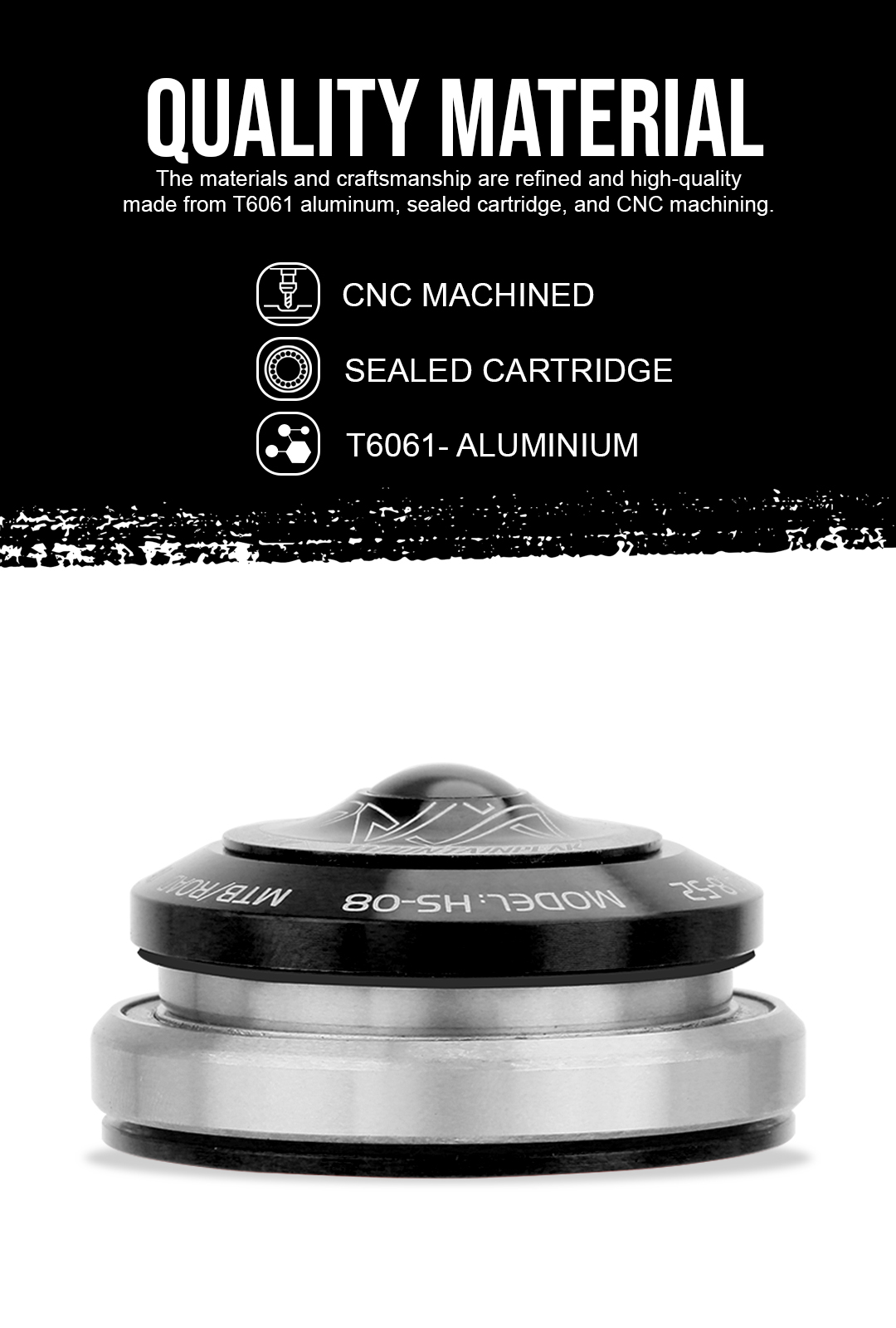 MOUNTAINPEAK HEADSET HS-09 42x52mm Tapered Sealed Bearing Alloy CNC for ...