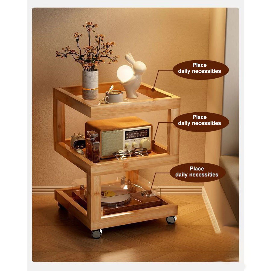 COD Movable Bedside Table Wipe Clean Modern Simple Style Bedside Table ...