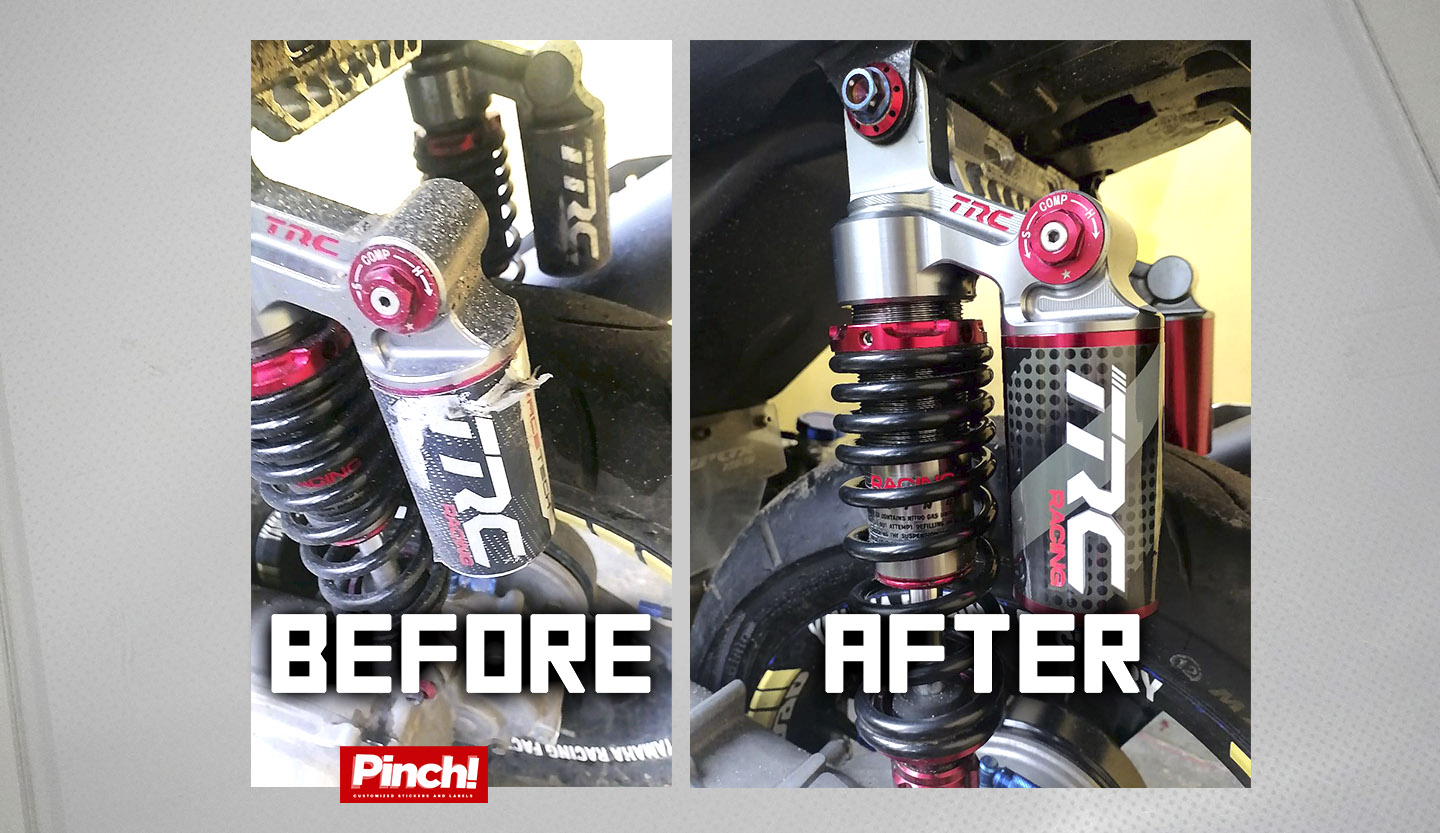 Pinch Motorcycle Sticker - TRC Shock Reservoir Sticker Replacement 2pcs ...