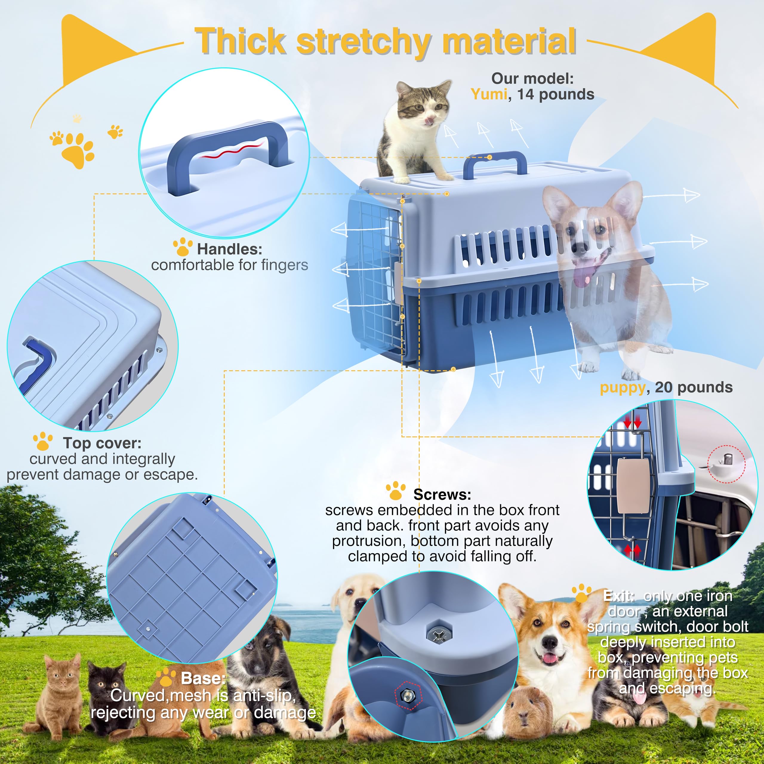 【COD】Pet Travel Box Pet Carrier Portable Cage Suitable for Dogs and ...