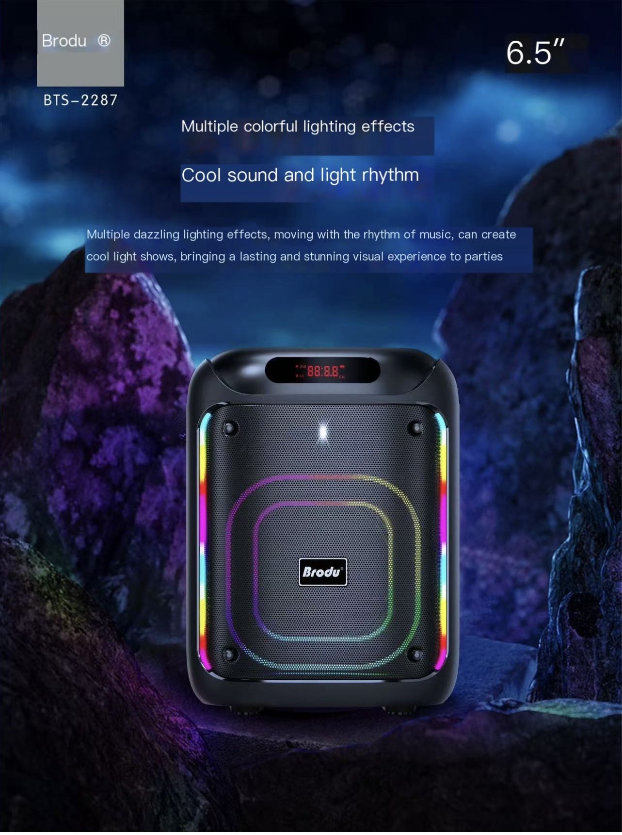 Brodu BTS-1740 Bluetooth Speaker Karaoke Speaker FlashLight HighQuality ...
