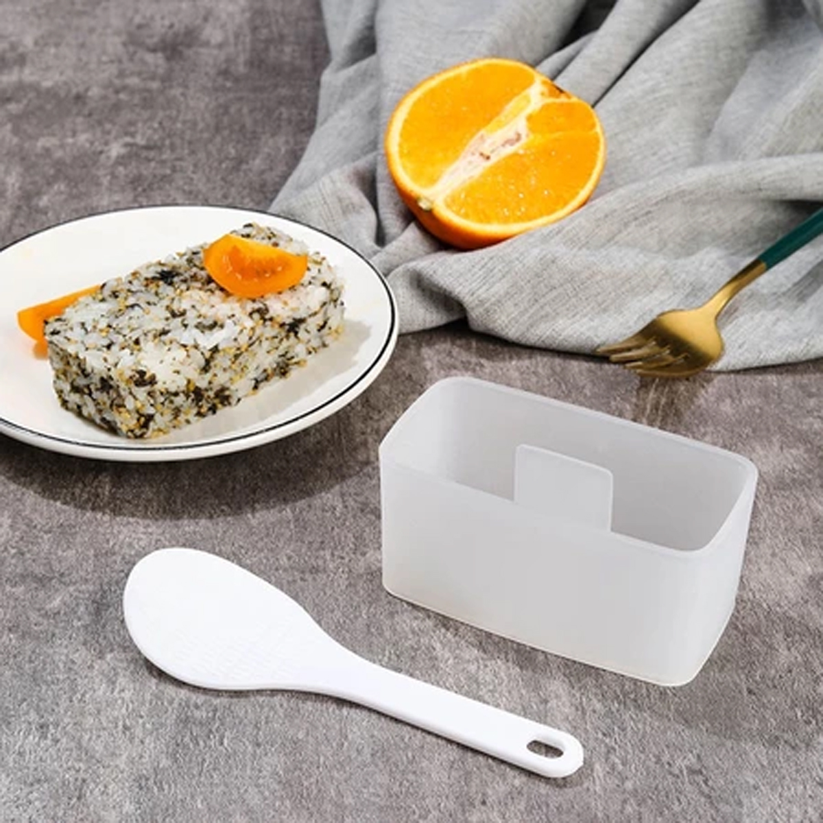 Rice Mould Musubi Molder Maker Rectangular Layer Mold Box Scoop Onigiri ...
