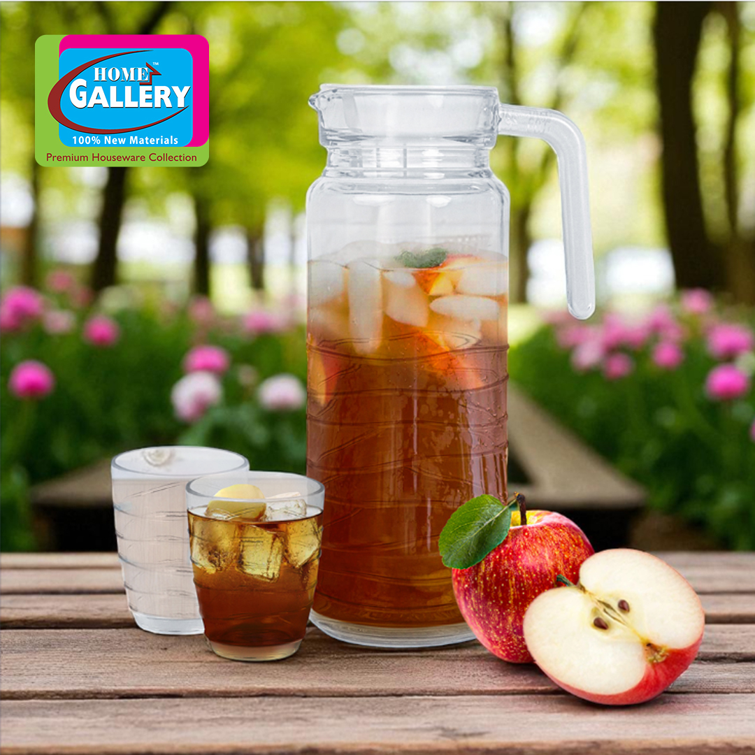 Home Gallery Torrance Glass Pitcher Set 1Ltr. with 2pcs Glass Tumbler ...