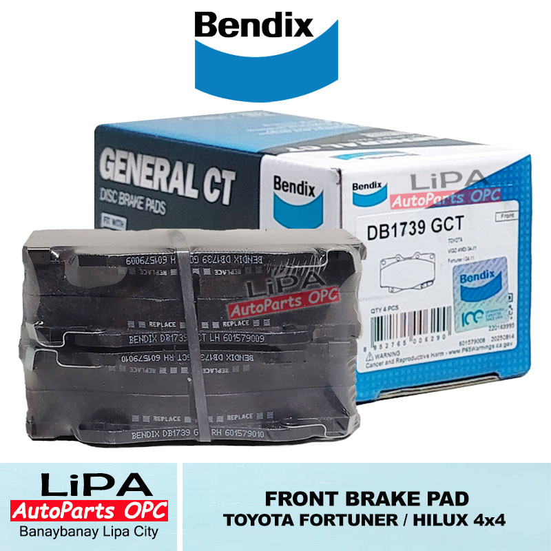 BENDIX FRONT BRAKE PAD SET 4PCS Toyota Fortuner / Hilux 4x4 2005-2010 ...