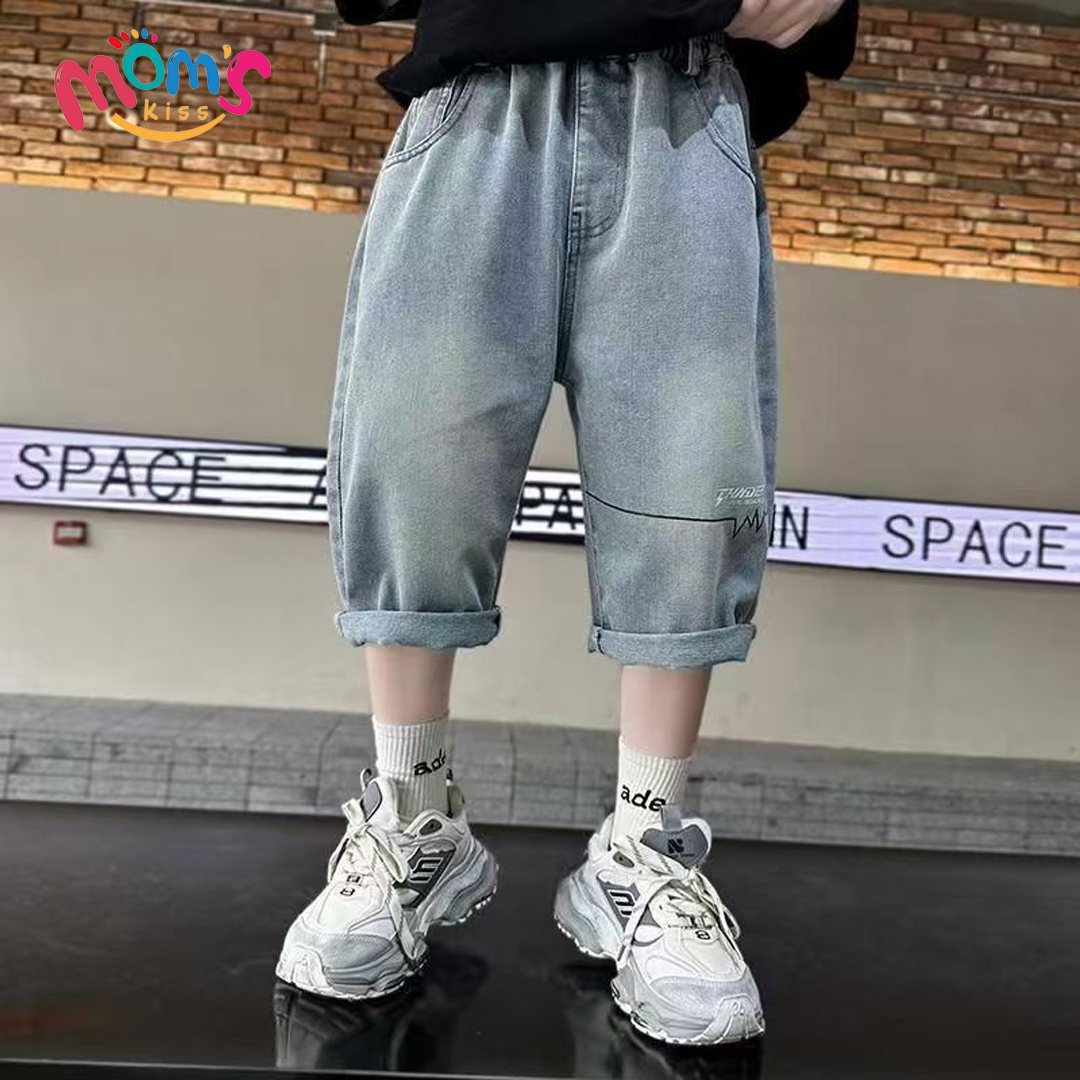 Maong Short Jorts for Kids Boys Christmas Party Outfit Middle Denim ...