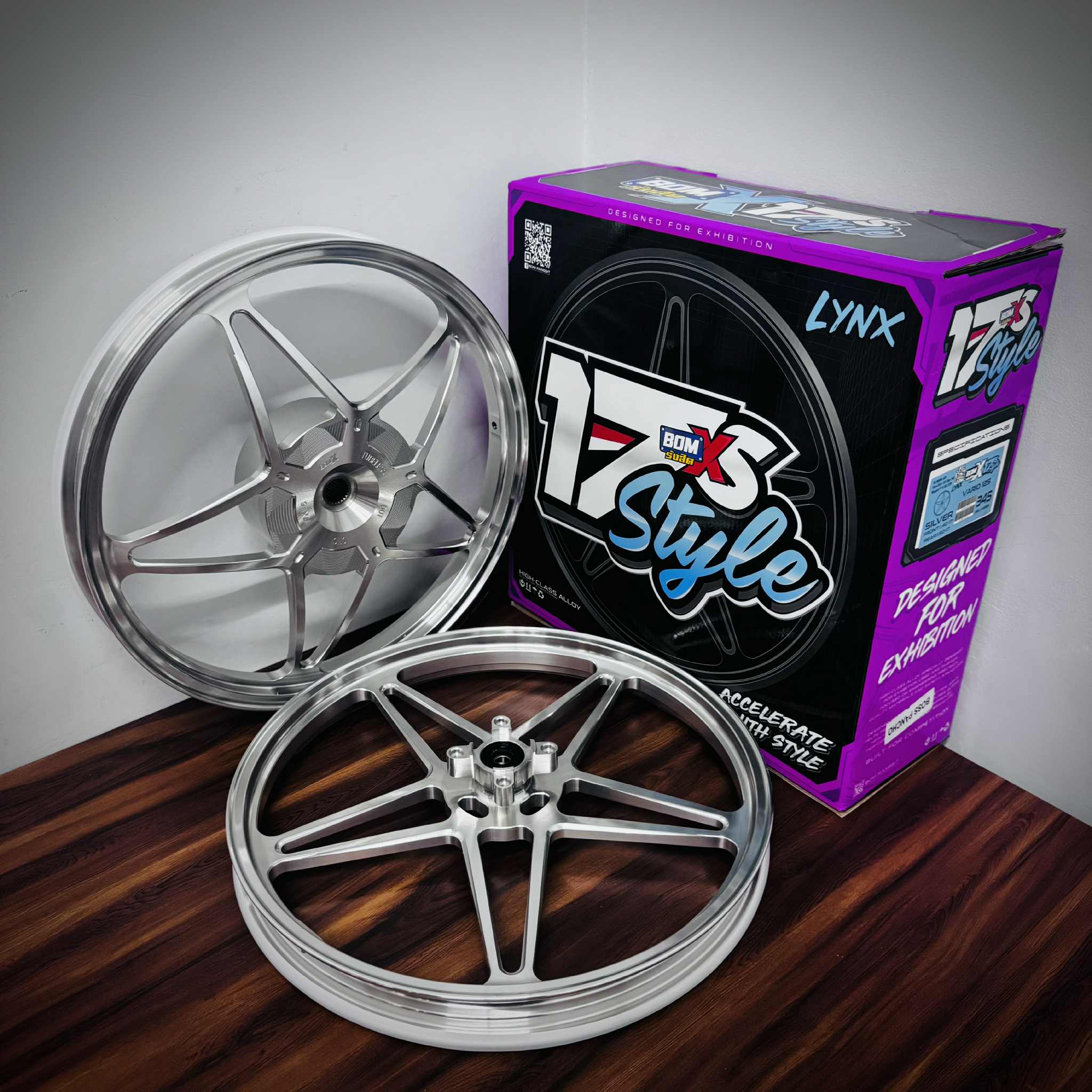 BOM RANGSIT BomX LYNX 17s for CLICK 125/150 size FRONT:1.40x17 REAR:1 ...