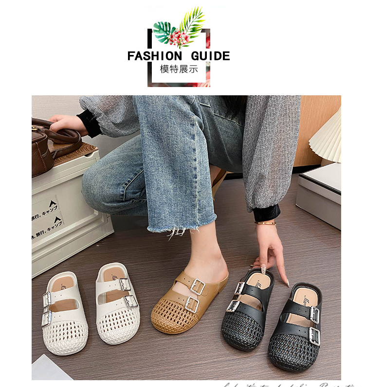 Shoomei Flat French Toe Half Mule Slippers For Women 2025 Summer New ...
