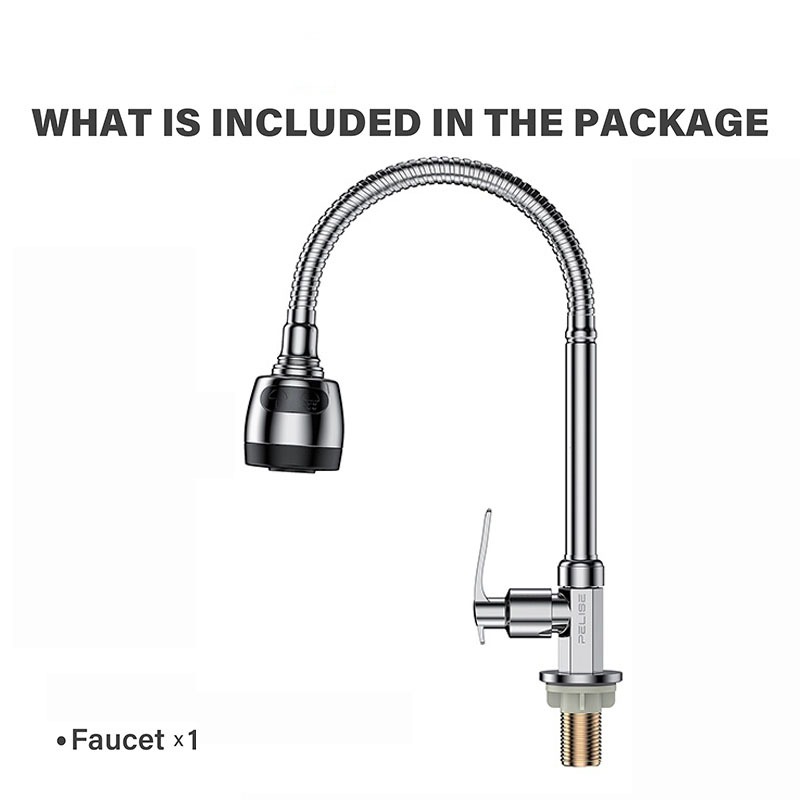 Stainless Steel Flexible Kitchen Faucet with Sprayer Single Cold Tap ...
