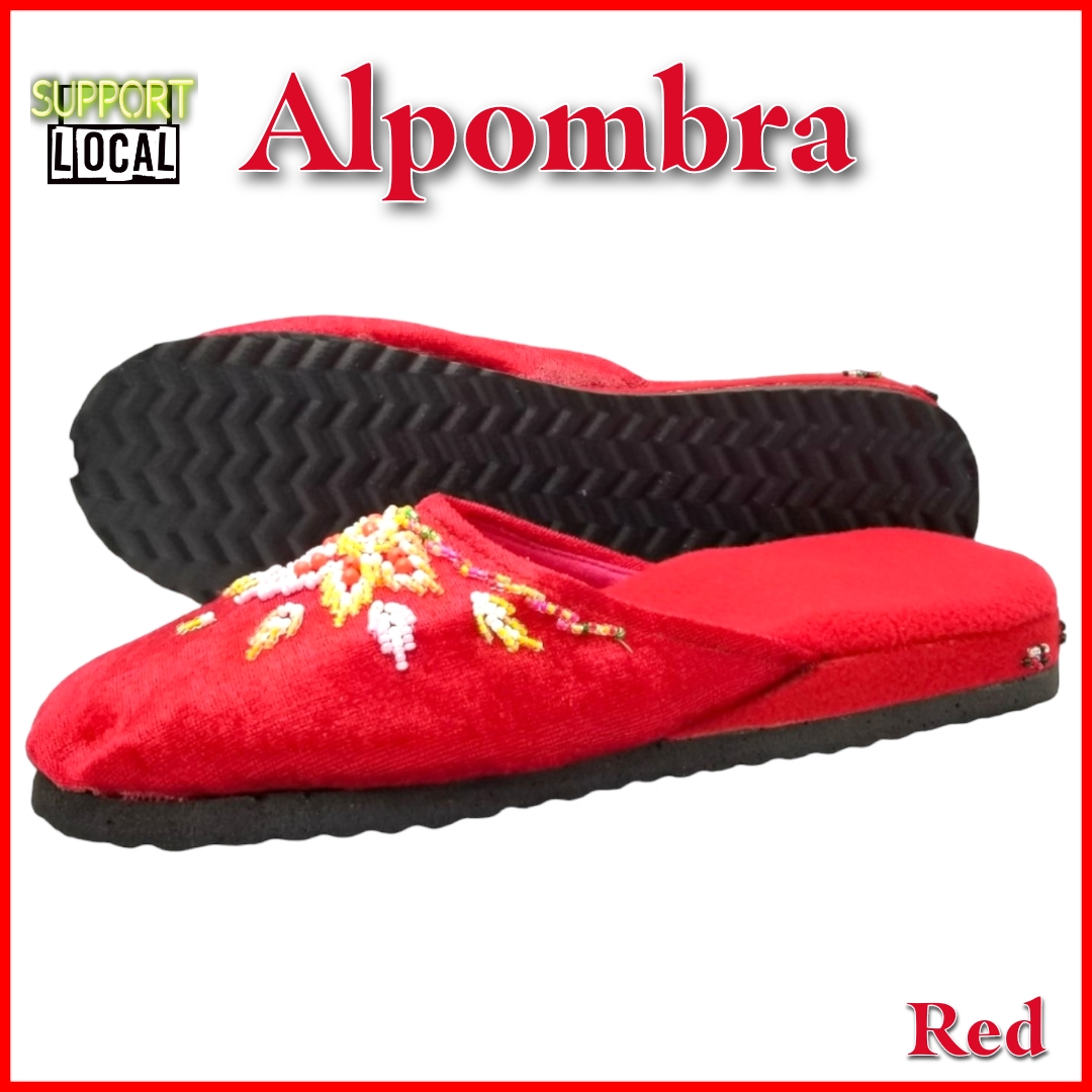 Alpombra Ladies 'Close-Toe' lightweight velvet beaded indoor/outdoor ...