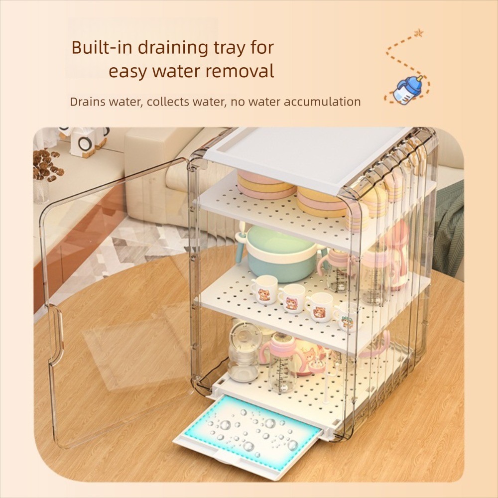 SOFTHOME Baby Cutlery Storage Box Dust-proof Insect-proof Baby Bottle ...