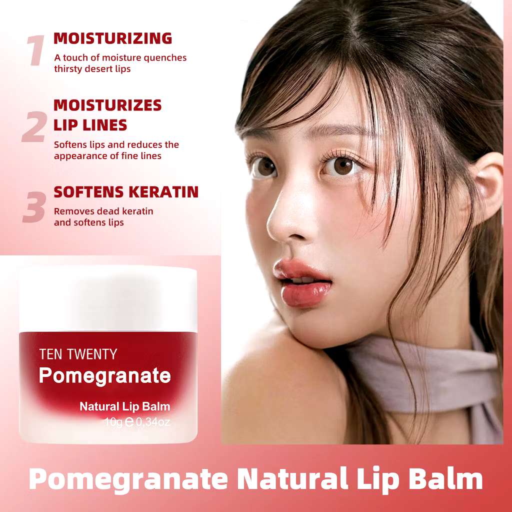 Ten Twenty Natural Lip Balm with Pomegranate Hydrating Moisturizing Lip ...