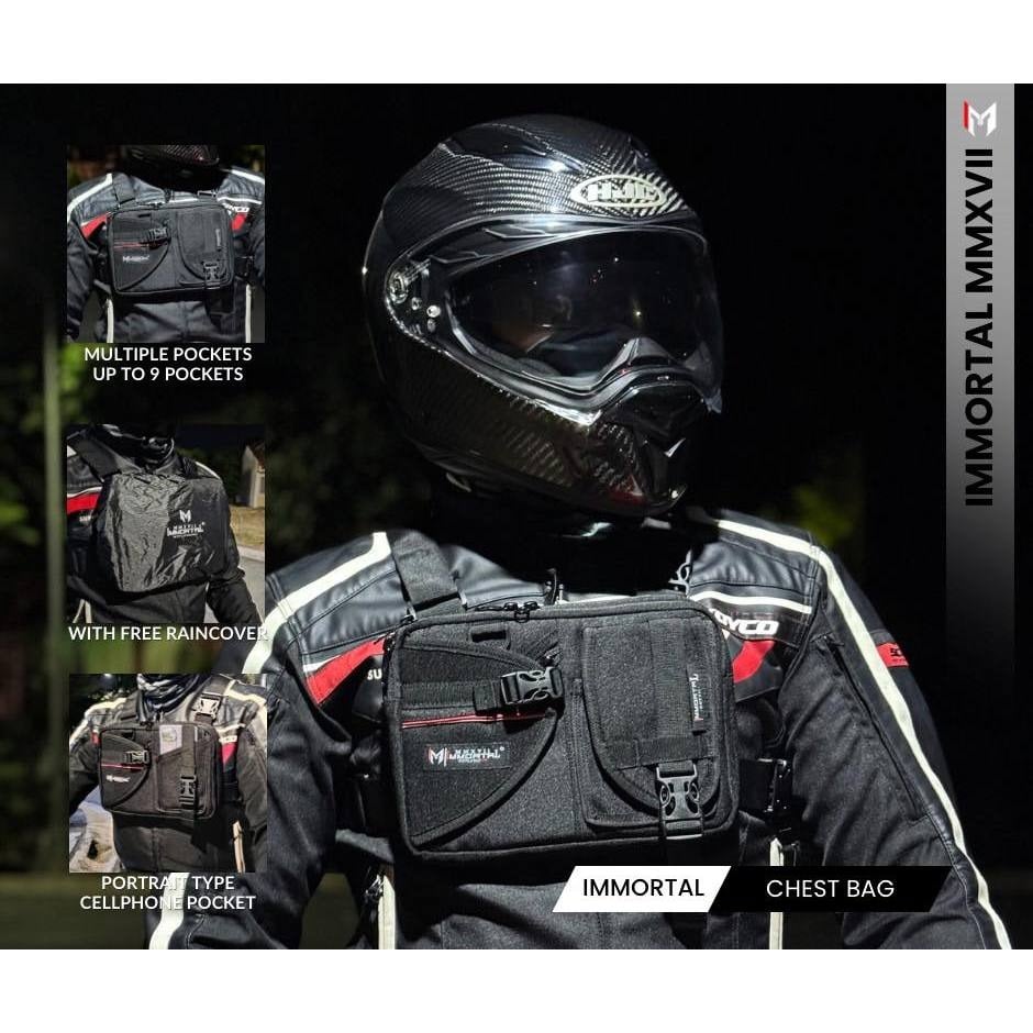 Immortal Motobag Chest Bag V1 & V2 for Men & Women Black Bag with ...