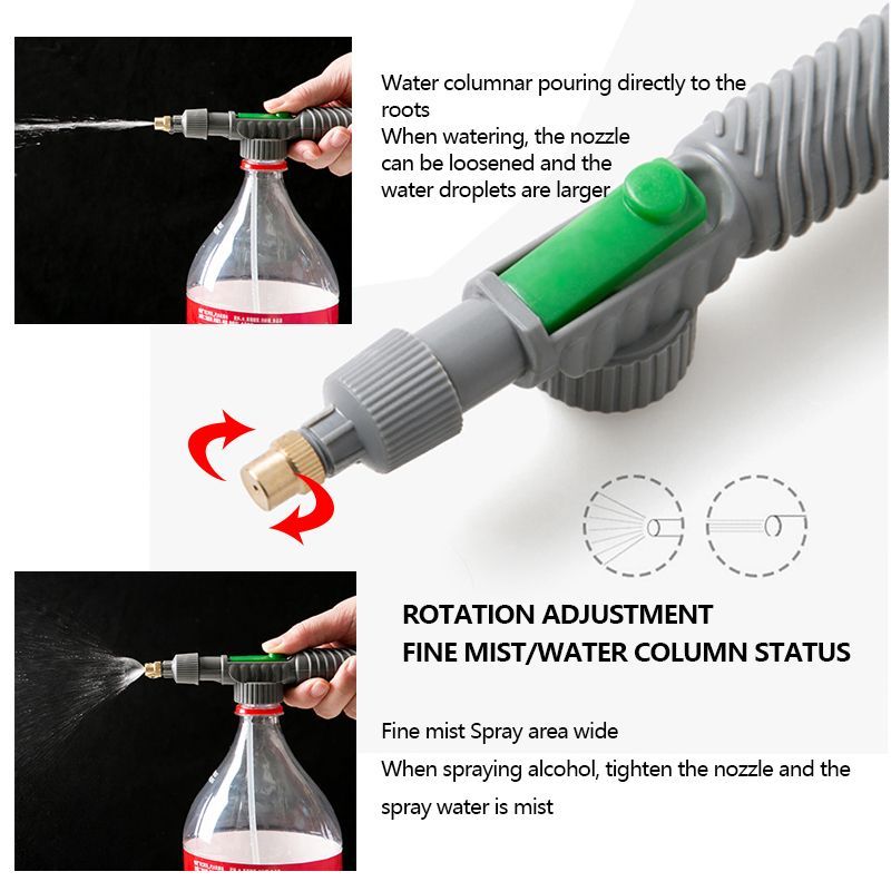 High Pressure Air Pump Manual Sprayer bottle Coke Adjustable Spray Head ...