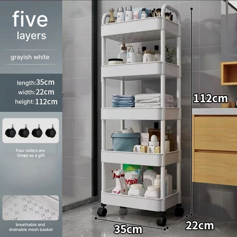 Storage cart, storage rack, snack organizer, kitchen storage, bathroom ...