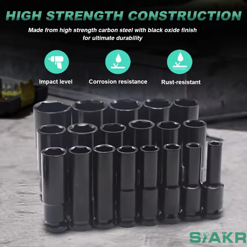 Impact Wrench Socket Set 20Pcs Electric Power Tool Hex Socket Set ...