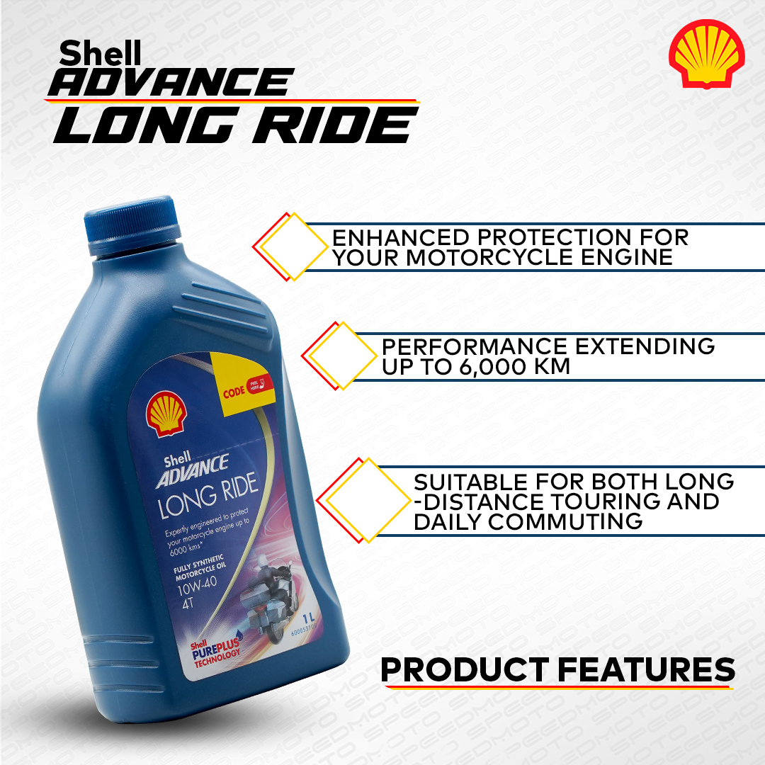 SHELL ADVANCE LONG RIDE 10W-40 1LITER 4-STROKE ENGINE OIL FULLY ...