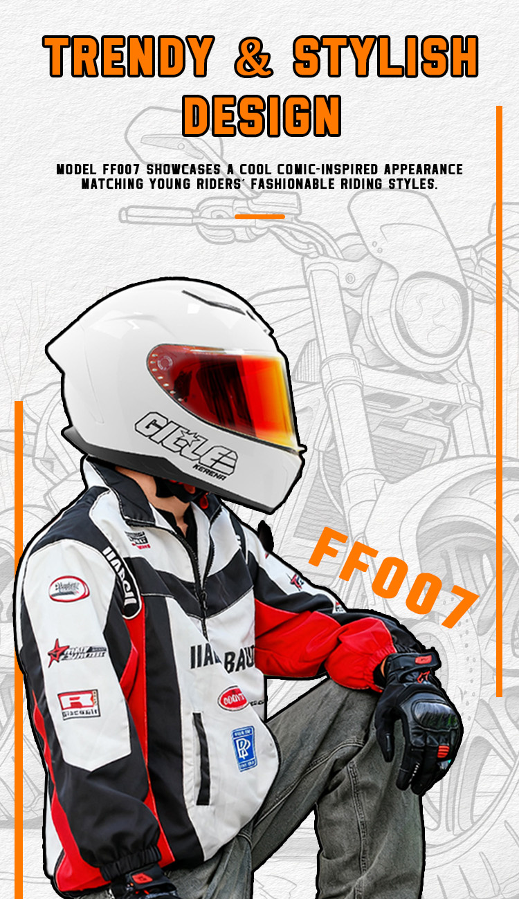 GILLE FF007 KERENA Helmet Two Tone Full Face Motorcycle Helmet For ...