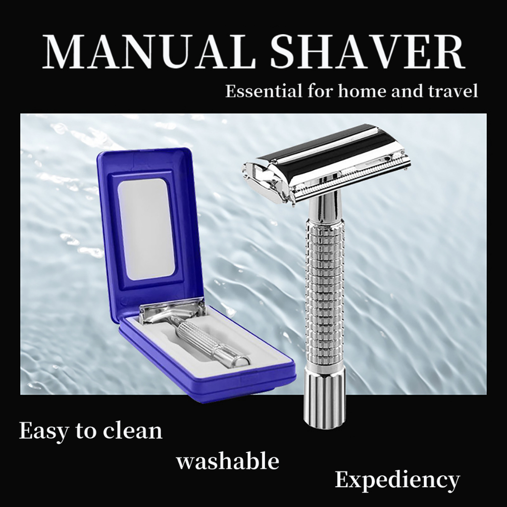 Manual Shaver For Men, Classic Stainless Steel Safety Razor Shaver With ...