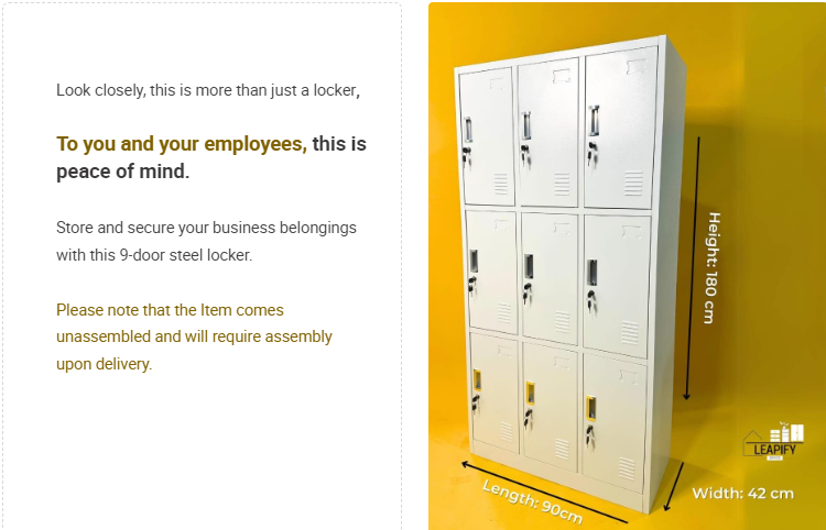 CALEB | Industrial 9-door Steel Locker in Matte White by Leapify Steel ...