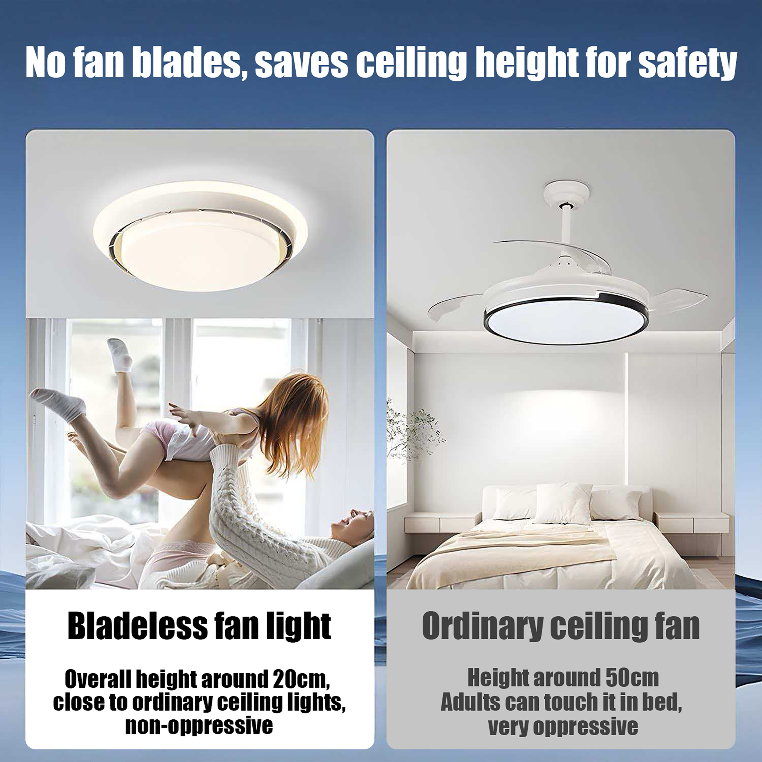 Bladeless Fan Light Full Spectrum Ceiling Light with Centrifugal ...