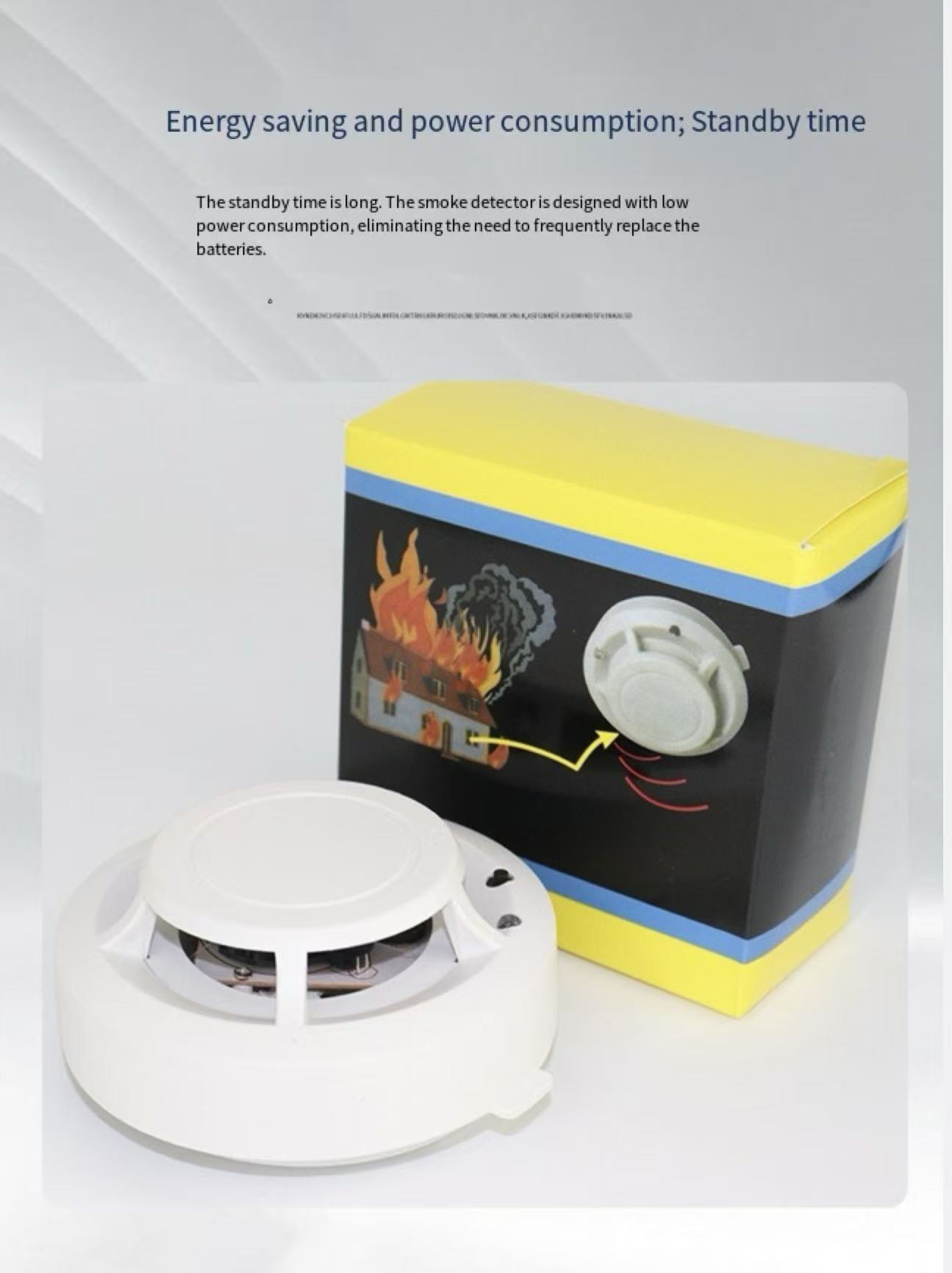 Smoke Detector Fire Alarm Indoor Security System 9V, Wireless Smoke ...