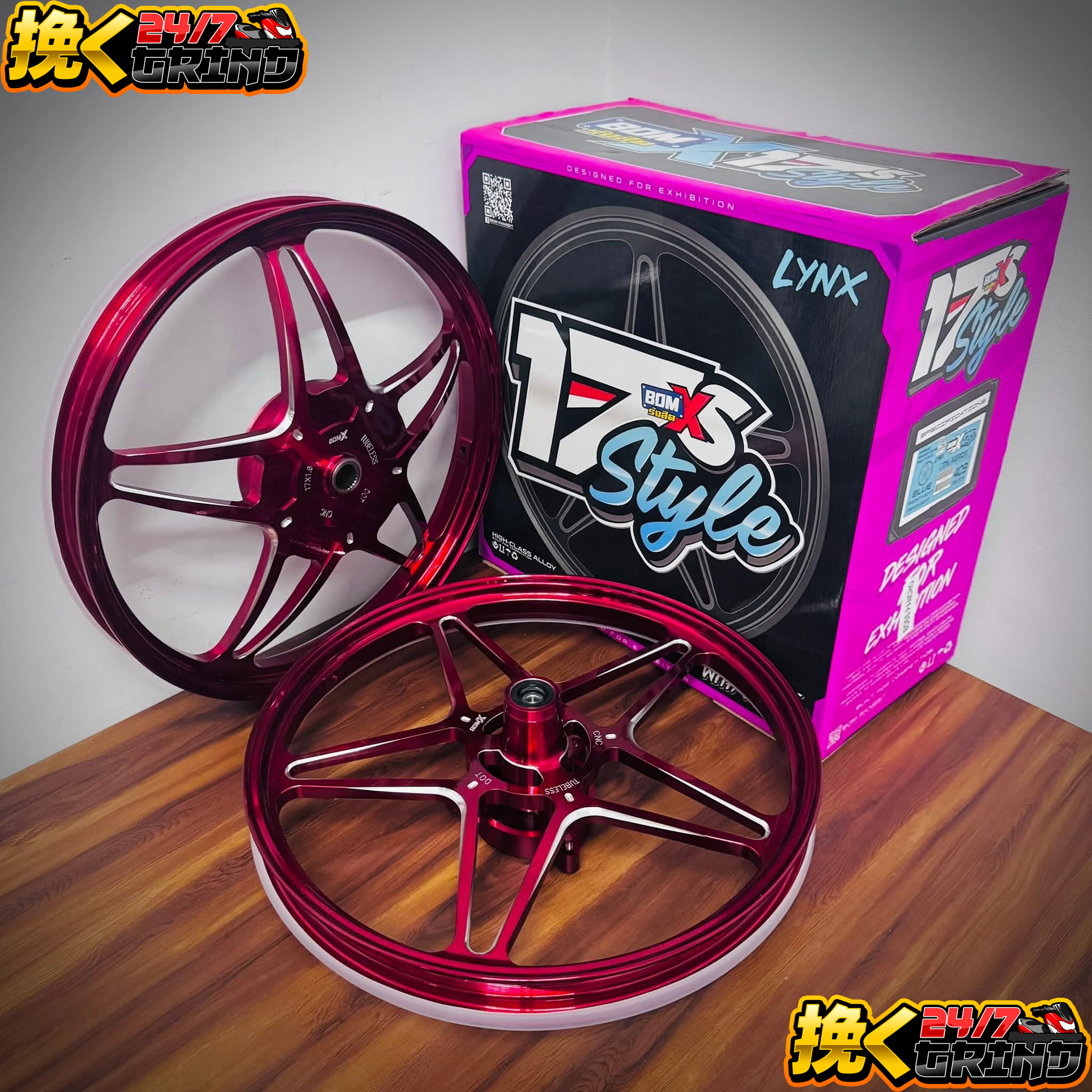 BOM X CNC MAGS LYNX 17s FOR YAMAHA AEROX V1 V2 PLUG AND PLAY | Shopee ...