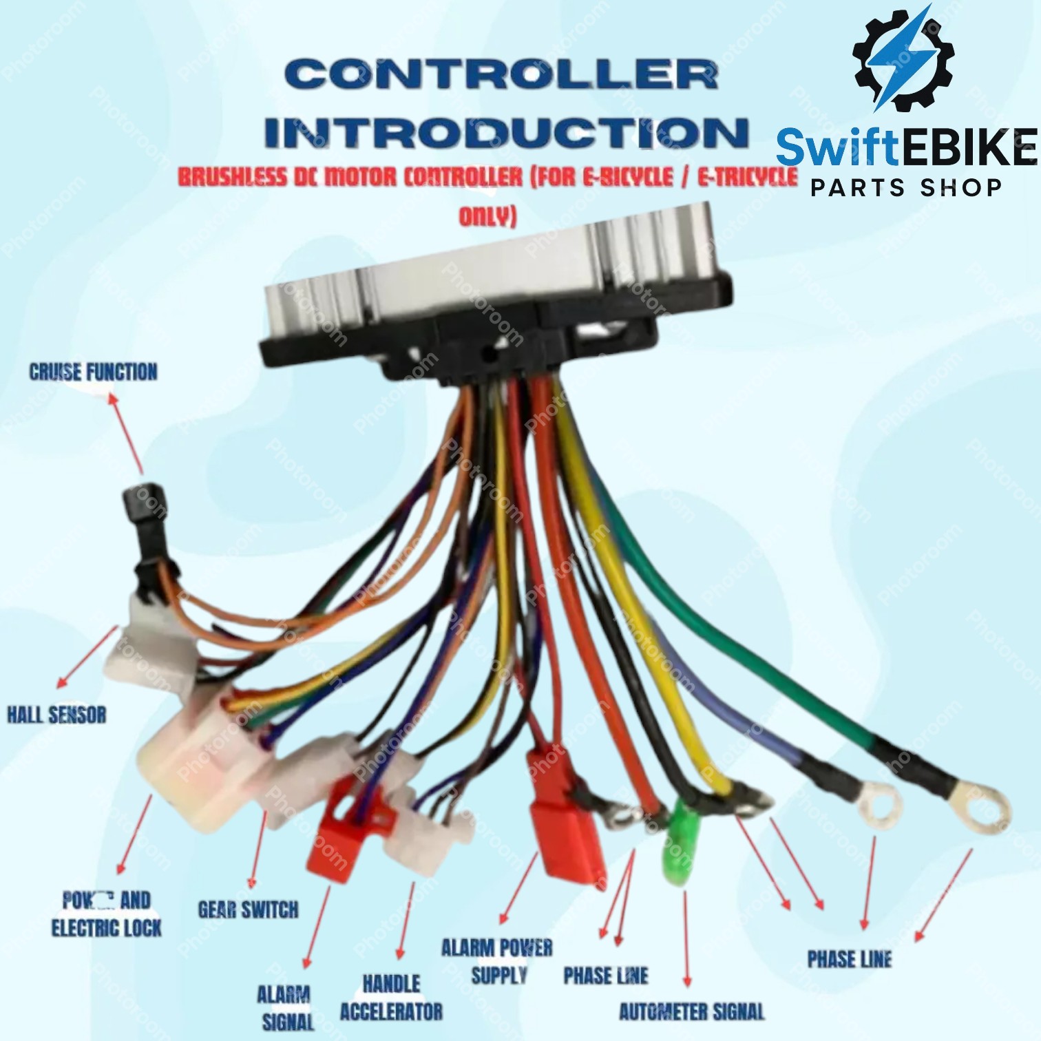 EBIKE BRUSHLESS CONTROLLER (800W / 48V-60V - 250D) DC MOTOR TYPE ...