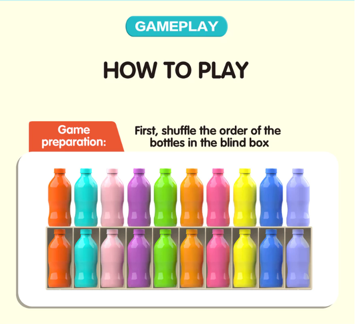 Bottle Guessing Memory Game Color Memory Beverage Match Game Exercise ...