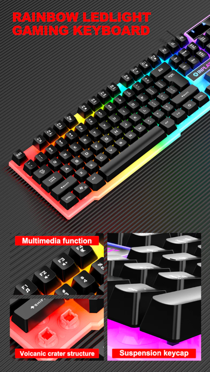 Inplay STX240+ RGB Gaming Keyboard Mouse Set With Headset Mouse Pad ...
