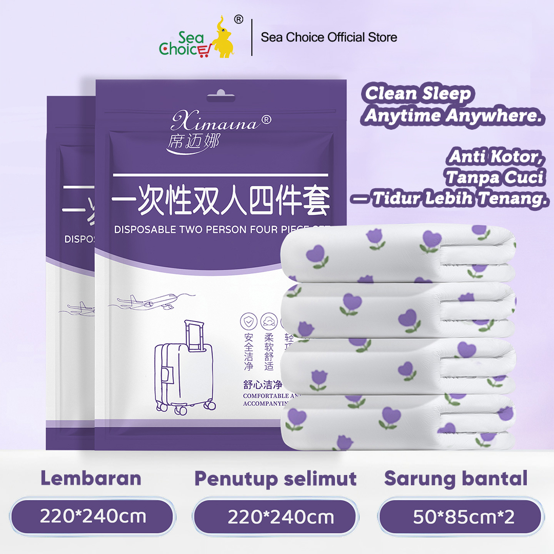 SEA CHOICE Disposable Bed Sheets Single &Double Size 4 Thick Layers ...