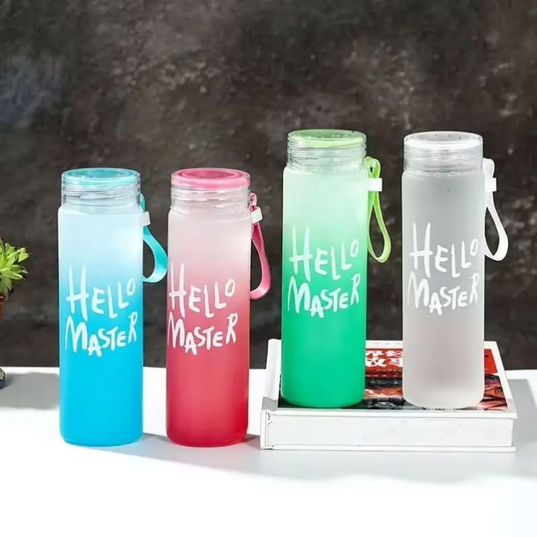 HELLO MASTER TUMBLER Frosted Glass Gradient Bottle cup 400ML | Shopee ...