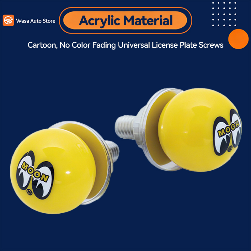 【Wasa Auto】2PCS Cartoon Car License Plate Bolts Universal Motorcycle ...