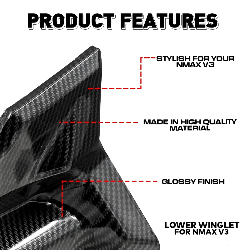 YAMAHA NMAX V3 FRONT LOWER COVER WINGLET CHIN GARNISH FOR NMAX155 TURBO ...