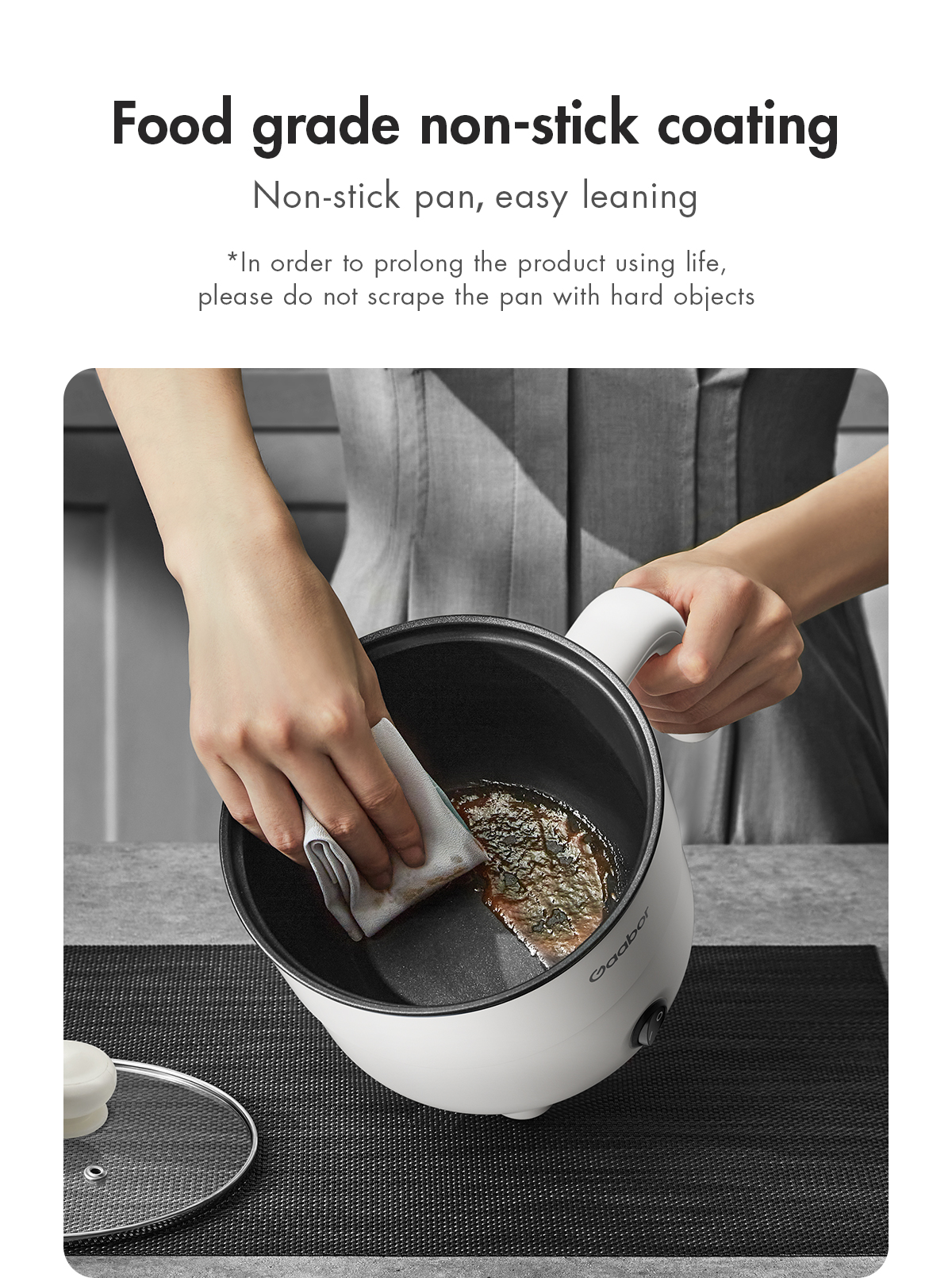 Gaabor Rice Cooker Non-stick Electric Pot Strong Power Multi-Purpose ...