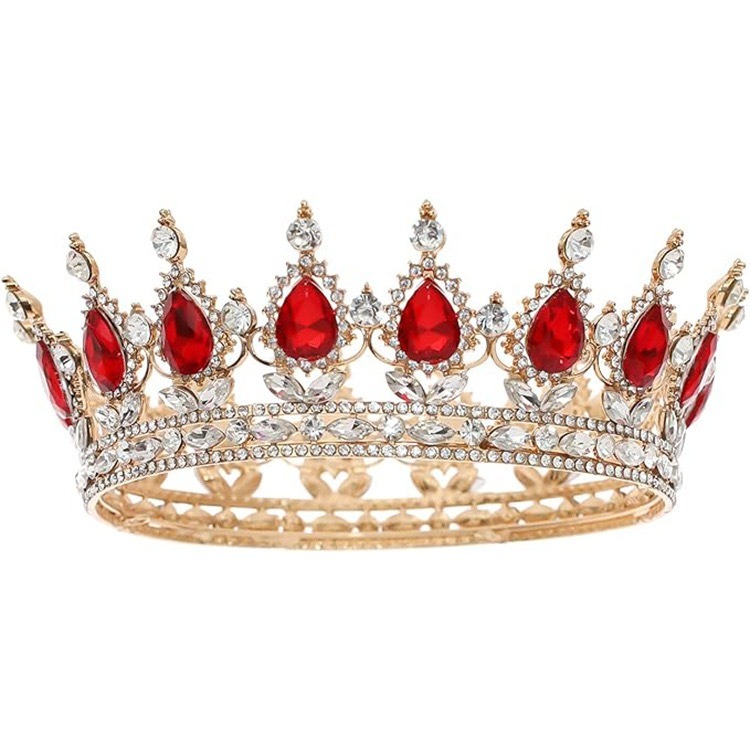 Luxury Queen Crown Royal King Crown Metal Round Pageant Wedding ...