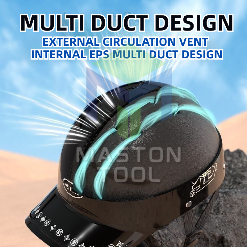 unisex lightweight half face helmet summer motorcycle helmet with peak ...